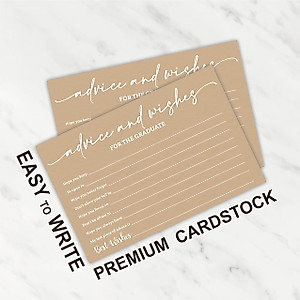 NYCTUG 30 Advice And Wishes Cards For 2024 Graduation, Modern Fill In Style Heavyweight Advice & Wishes Cards, Grad Decorations, Party Favor & Supplies(Brown) -B01