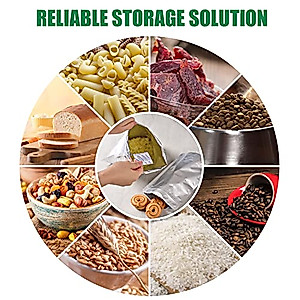 5 Gallon Mylar Bags for Food Storage,10.5 Mil Mylar Bags with Oxygen Absorbers 2000cc-25 Mylar Bags 5 Gallon & 1 Gallon,Stand-Up Zipper Resealable Bags & Heat Sealable Food Storage Bags + Labels