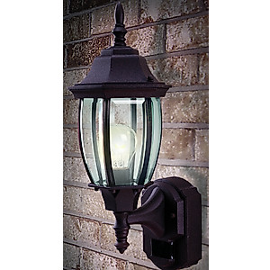 Heath/Zenith Heath Zenith HZ-4192-BK Six-Sided Die-Cast Aluminum Lantern, Black with Beveled Glass
