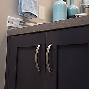 Hickory Hardware 1 Pack Solid Core Kitchen Cabinet Pulls, Luxury Cabinet Handles, Hardware for Doors & Dresser Drawers, 5 Inch Hole Center, Satin Nickel, Raleigh Collection