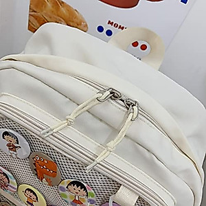 Kawaii Backpack Cute Ita Bag Large School Pink Ita Backpack for Pin Display Women Girl (Black)