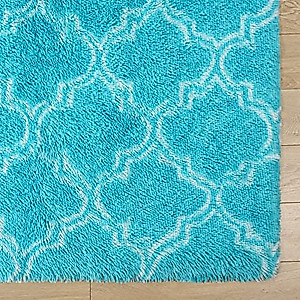 Idailic Fluffy Shaggy Area Rug 4x6 ft Large Fuzzy Plush Carpet for Bedroom Nursery Rugs for Girls Boys Room,Living Room,Playroom,Dorm,Home Decor,Baby Blue Rug