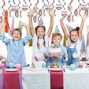 42 Pcs Baseball Hanging Swirls Decorations Baseball Birthday Party Streamers Wall Ceiling Hanging Spirals Baseball Party Decorations Supplies