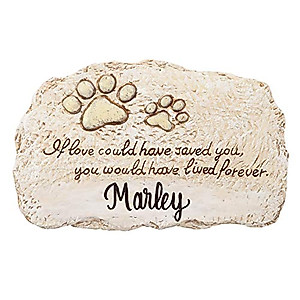Fox Valley Traders Personalized Forever Pet Memorial, Customized Indoor/Outdoor Resin Garden Stone, Loss of Pet Sympathy Gift