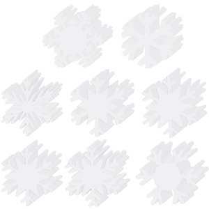 Seajan 200 Pcs Winter Snowflake Cutouts Paper Snowflakes Bulletin Board Cutouts Single Color Creative Paper Winter Snowflake Decoration for Bulletin Board Classroom Decor Party Supplies(Snowflake)