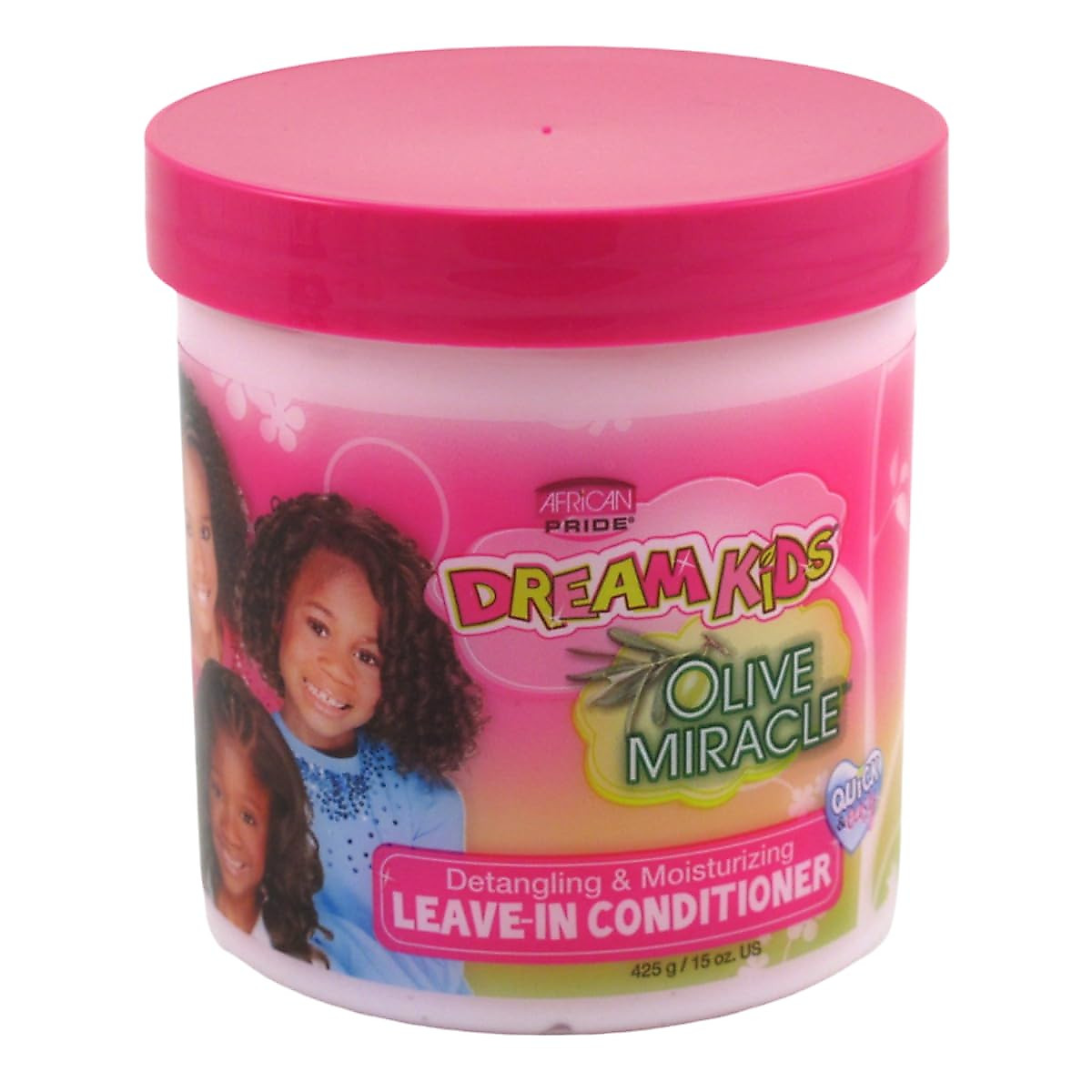 African Pride Dream Kids Olive Miracle Leave-In Conditioner 15 oz(Pack of 2)