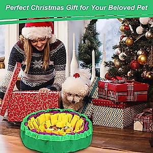 Vivifying Snuffle Mat for Dogs, Enrichment Dog Puzzle Toys for Slow Eating and Keep Busy, Adjustable Dog Sniff Mat Encourages Natural Foraging Skills and Mental Stimulation(Yellow Purple)
