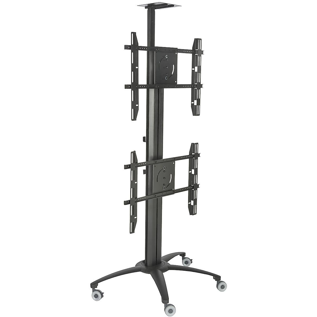 Displays2go LPGP36WB2 Dual TV Stand, Single Sided, for 30-60 Inch Flat Screen Monitors, Camera Tray