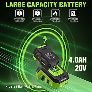 WORKPRO 20V Cordless Buffer Polisher Kit, Brushless Dual Action Polisher with 4.0Ah Battery, 7 Variable Speed Up to 5000RPM, Random Orbital Polisher Kit for Car Detailing, Waxing, Polishing