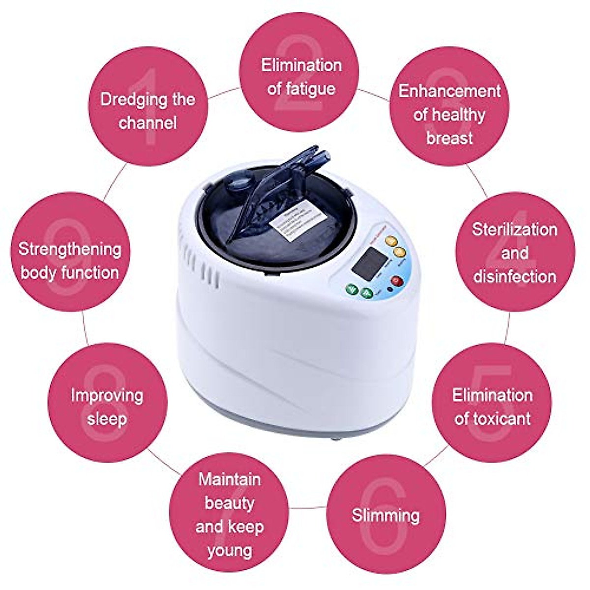 Ejoyous Sauna Steamer Machine for Home, 2L Portable Sauna Steam Generator Fumigation Machine Stainless Steel Pot with Intelligent Remote Control for Sauna Spa Tent Body Detox, US Plug