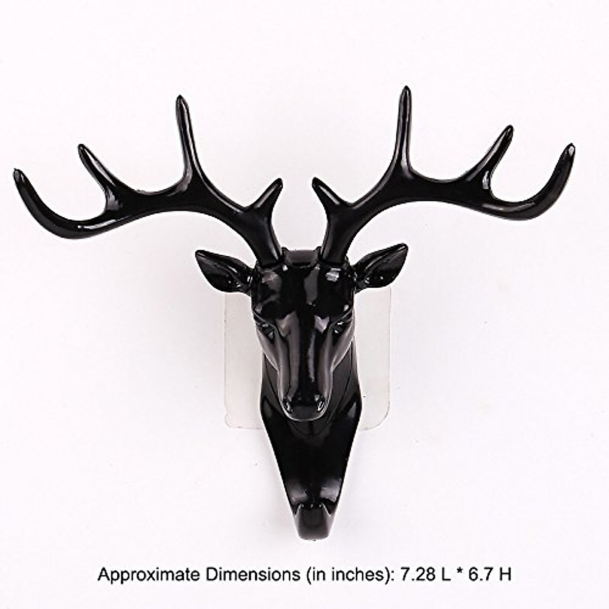 Vintage Deer Head Antlers Wall Hook (Max:10kg) for Hanging Hat Scarf Bag Key Clothes Bathroom Kitchen Towel Holder Hanger Rack Wall Wedding Gift (Black)