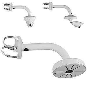 compcctv Dome Camera Universal Heavy-Duty Outdoor Security Camera Pole Mount Bracket Universal Security Camera CCTV Security Camera Mount Bracket (1 Pack)(30mm-200mm)