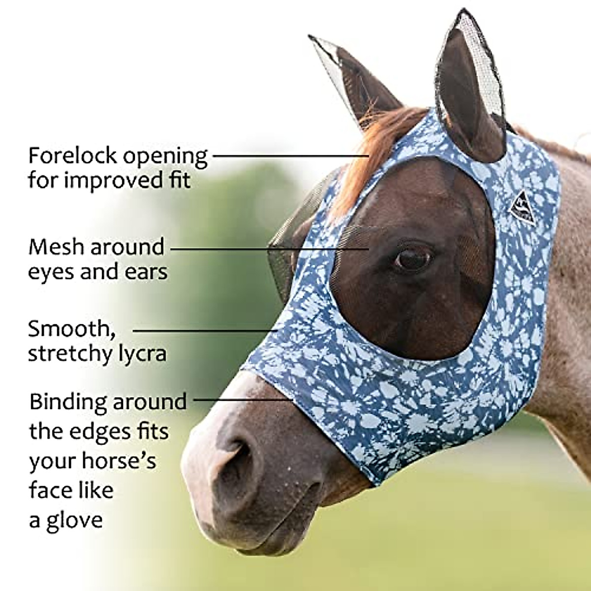 Professional's Choice Comfort-Fit Cob Fly Mask - Bleach Dye Pattern - Maximum Protection and Comfort for Your Horse