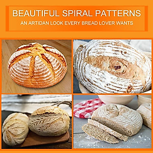 HOMEDISIAC Banneton Bread Proofing Basket Set, 9 Inch Round & 10 Inch Oval, Natural Rattan Material, Ideal for Sourdough Bread Baking, Includes Linen Liner and Dough Scraper, Great Gift Idea