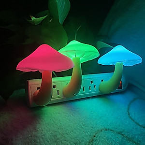 UTLK [2 Pack] Plug-in LED Mushroom Night Light Lamp with Dusk to Dawn Sensor,Plug in LED Bed Cute Mushroom Nightlight Night lamp Wall Light Baby Night Lights for Kids Children