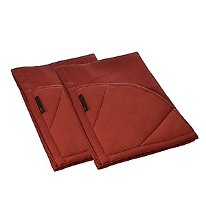 Rachael Ray Moppine Towel, 2pk- 2-in-1 Kitchen Towel and Pot Holder with 2 Heat Resistant Pockets to Grip Hot Cookware, Bakeware-Absorbent Kitchen Towels Perfect for Drying Dishes and Hands, Brick Red