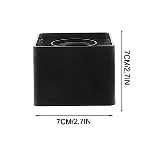 Lurrose Custom Signs Square Cube Shaped Microphone Flag Station Interview KTV Mic Portable Microphone Logo Flag Station (Black) Desktop Mic Stand