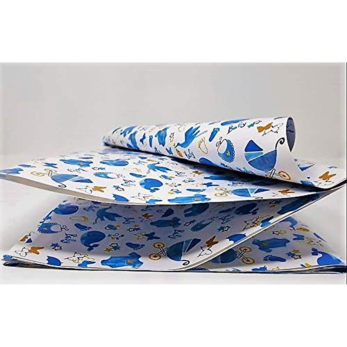 Gift Wrapping Paper 30" x 84" Sheet Vintage Style (Baby Boy)