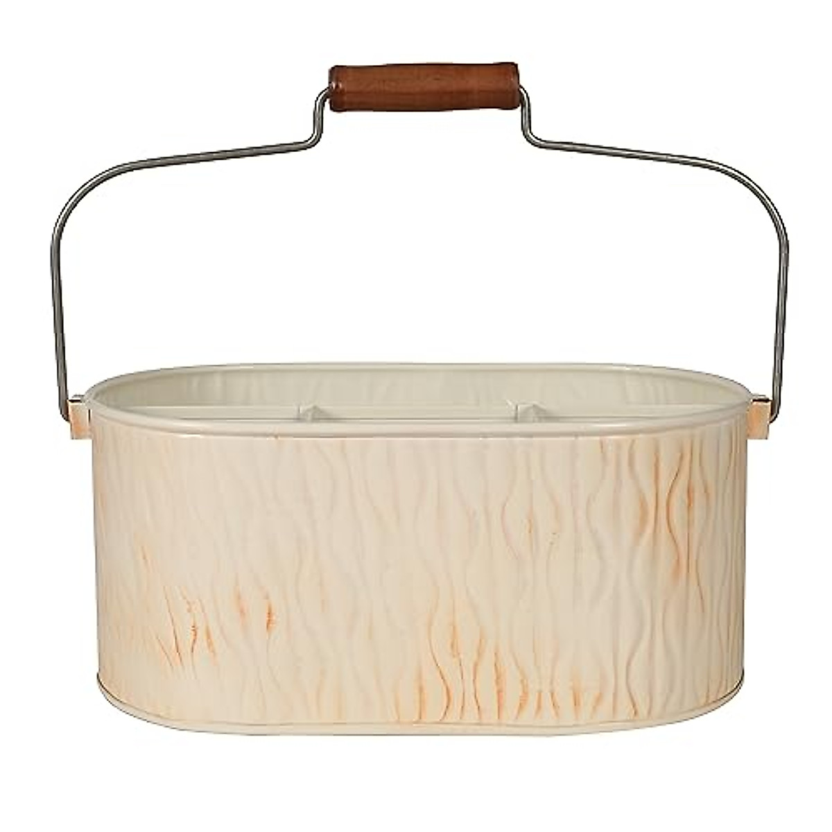 Utensil Caddy,Galvanized Bucket,Galvanized Utensil Holder,Silverware Caddy,Metal Caddy,Outdoor Utensil Caddy,Tin Utensil Holder,Utensil Caddy for Parties,Picnic Caddy,Farmhouse Utensil Cream Beige