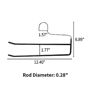 SHIMOYAMA Open-Ended Pants Hangers, 10 Pack, Space-Saving Double Rods Pant Hanger for Jeans, Trouses, Scarf