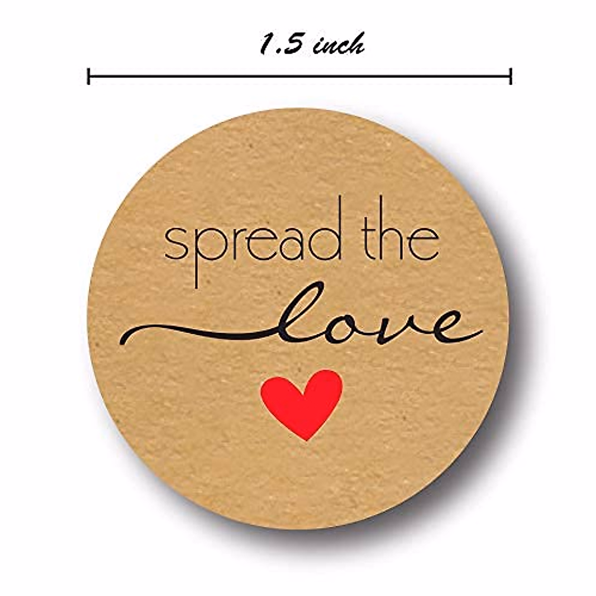 Spread The Love Stickers / 500 Canning Labels/Wedding Favor Homemade Jam Jelly Stickers / 1.5" Brown Kraft Small Business Label/Made in The USA