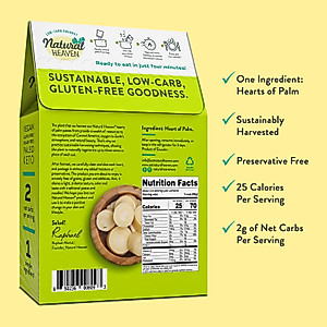 Natural Heaven Hearts of Palm Pasta, Angel Hair Noodles - Low Carb Pasta, Gluten-Free, Paleo, Keto Pasta Noodles, Plant-Based Healthy Food, 9 Oz
