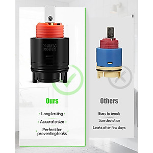 Urnqowuy N40HLC Shower Cartridge Fit for RK7300-CART-3P and HL-40 Shower Cartridge, Type F 40 mm Shower Cartridge Fit for Z-7300 Temp-Gard III Series Single Handle Tub and Shower Faucets Valve