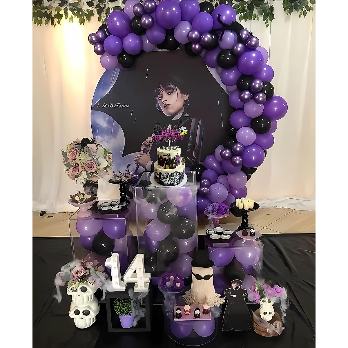 1Pcs Wednesday Addams Happy Birthday Cake Topper - Spider Web Thing Hand Wednesday Girl Cake Decoration - Wednesday Addams Birthday Party Supplies For Kids And Fans Of The Iconic Character