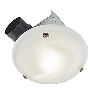 Broan-NuTone 770RLTK Decorative Ventilation Fan with Light and Easy Change Trim Kits in Brushed Nickel and Brushed Bronze, 80 CFM, 2.5 Sones