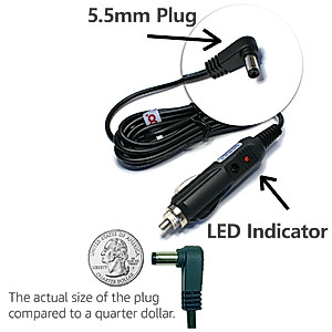 EDO Tech Car Charger for RCA Single Dual Screen Portable DVD TV Combo Player Celestron Telescopes 12V 6.5 Ft Power Supply Cord