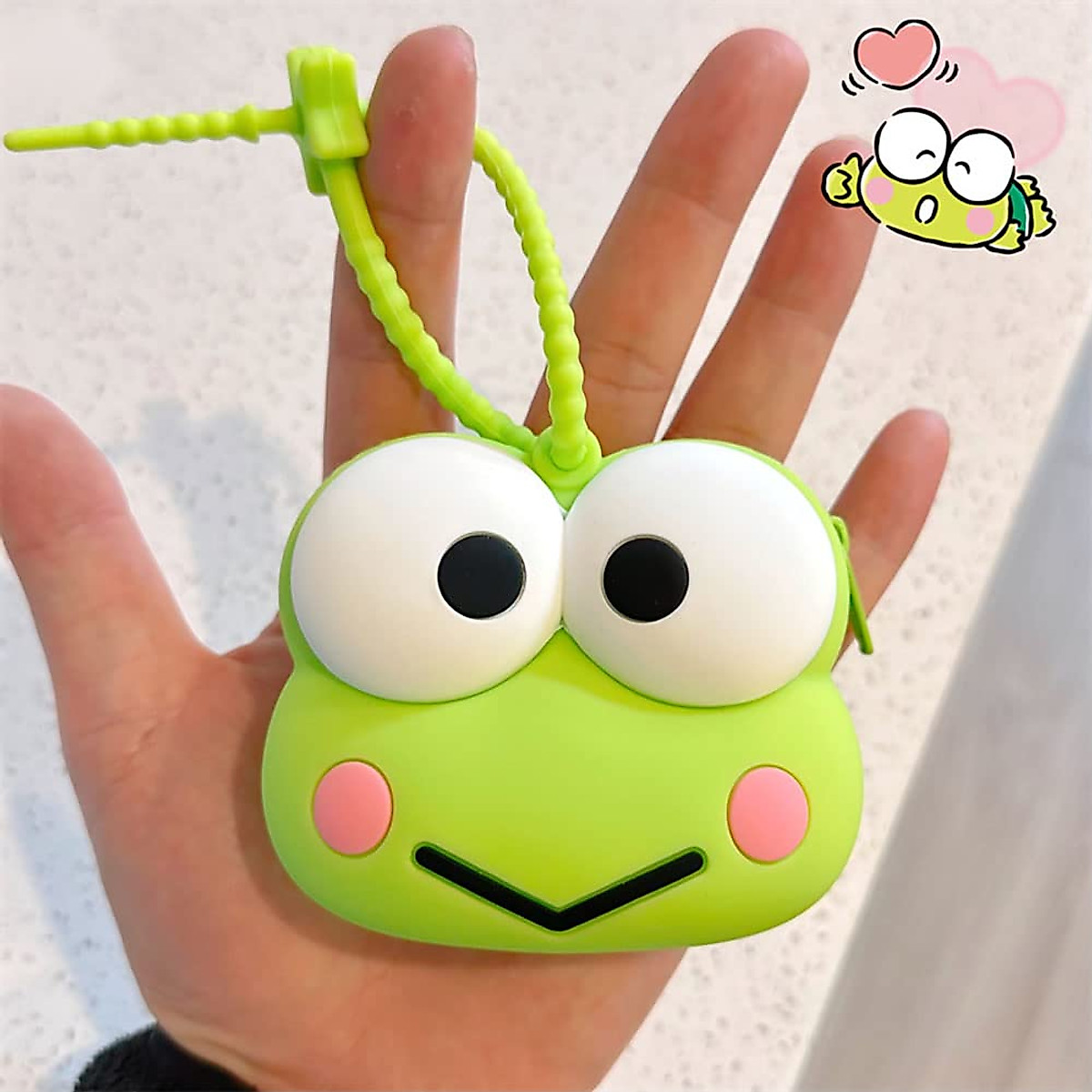 Cute Coin Purse Keychain, Small Coin Purse for Women, Frog Silicone Pouch, Kawaii Coin Purse Pouch, Coin Pouch for Backpack Decoration