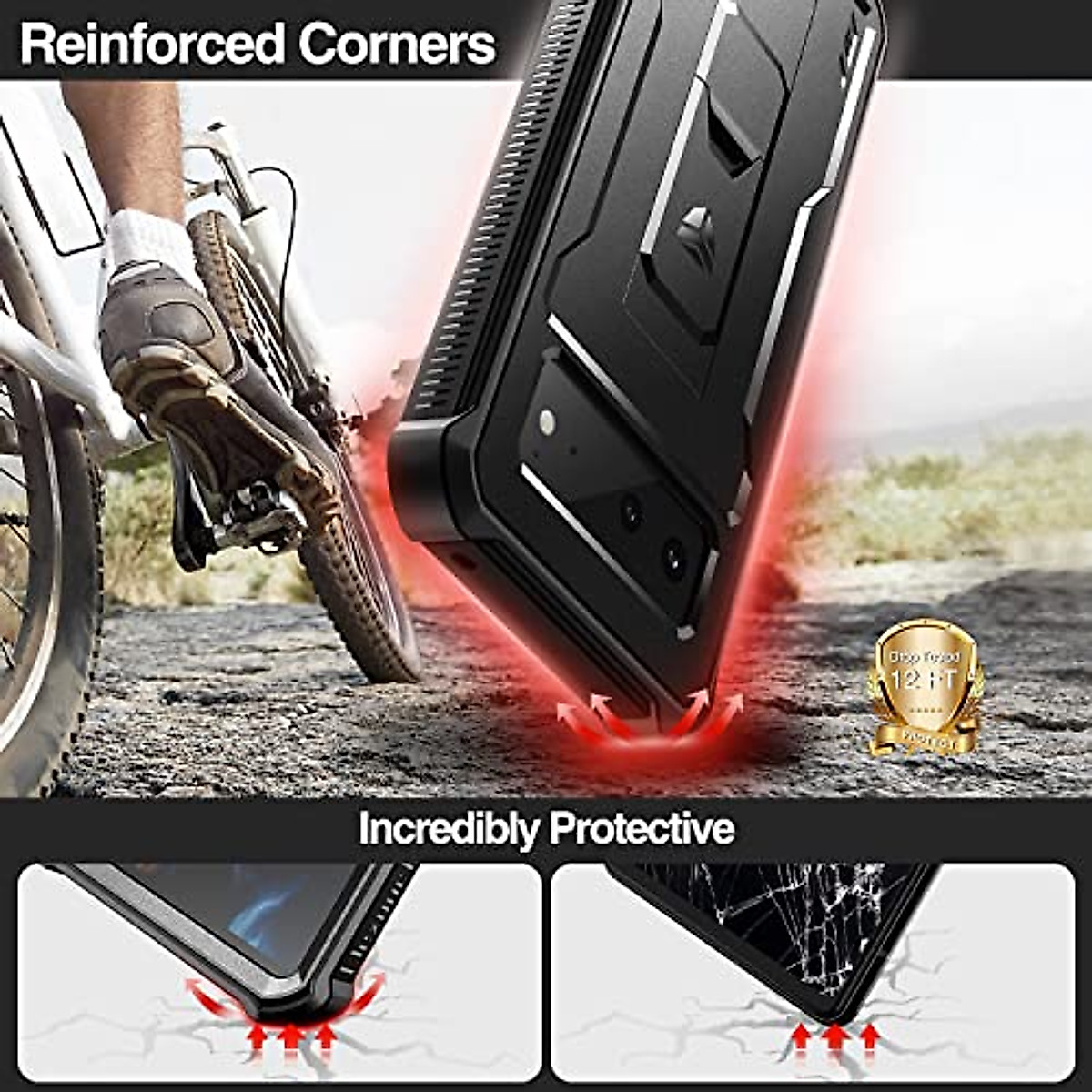 Dexnor for Google Pixel 6 Case, [Built in Screen Protector and Kickstand] Heavy Duty Military Grade Protection Shockproof Protective Cover for Google Pixel 6 5G (Black)