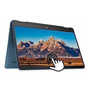 HP Flagship Chromebook 14" HD 2-in-1 Touchscreen Laptop, Intel Celeron N4120(Up to 2.6GHz), 4GB RAM, 64GB eMMC, 13Hours Battery Life, Bluetooth, Chrome OS, Blue, GM Accessories