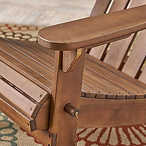 Christopher Knight Home Cara Outdoor Foldable Acacia Wood Adirondack Chair, Dark Brown Finish