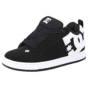 DC Men's Court Graffik Casual Low Top Skate Shoe Sneaker Skateboarding, Black, 12