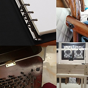 Yinpecly 10Pcs Screw Post Fit for 5/16"(8mm) Hole Dia, Male M6x35mm Belt Buckle Binding Bolts for Scrapbook Photo Albums Binding and Leather Saddles Purses Belt Repair, Carbon Steel Black Tone