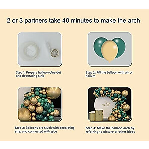 Green Balloon Arch Garland Kit-Metallic Gold Balloon 123Pcs for Birthday,Baby Shower,Picnic,Jungle Safari,Wedding,Anniversary Engagement.