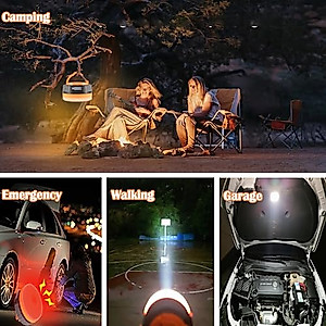 LIT-PaTH LED Camping Lantern, Rechargeable Light with Magnet Base, 2200 mAh, Survival Kit for Emergency, Hurricane, Outage, Medium Orange, 1 Pack