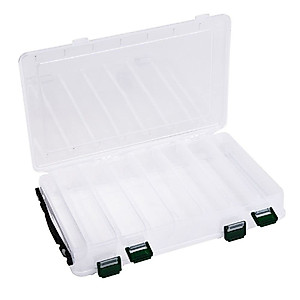 Double Sides Fishing Box, Clear Fishing Tackle Box, Lure Storage Box, PVC Lure Box Fishing Tool, Hook Case Bait Accessories(14grids)