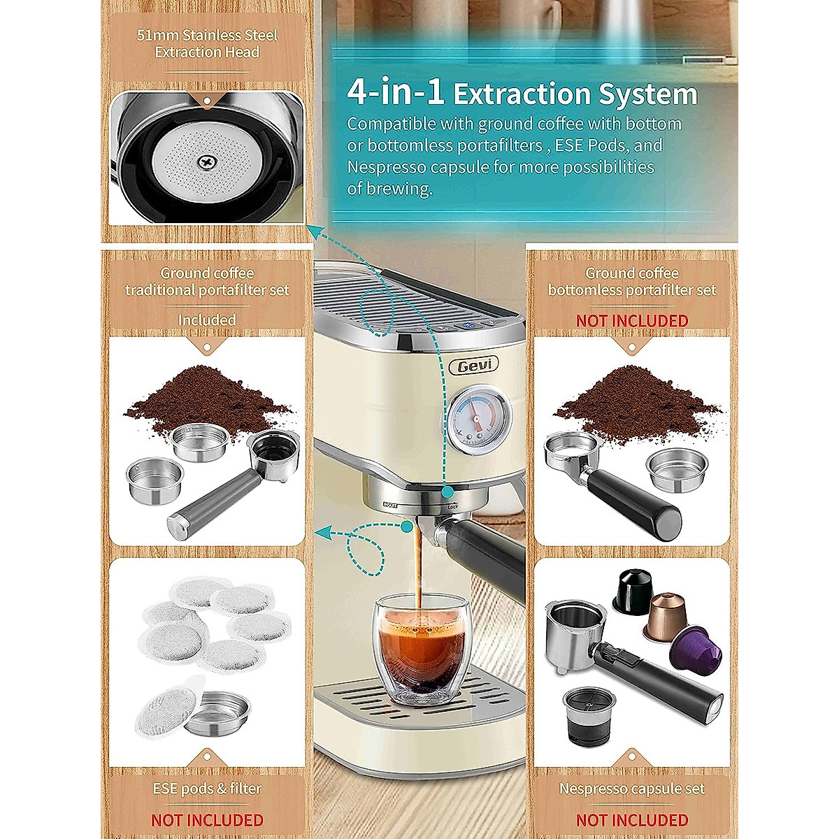 Gevi 4 Cups Small Coffee Maker, Compact Coffee Machine with Reusable Filter, Warming Plate and Coffee Pot for Home and Office