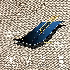 Home Brilliant Linen Pillow Covers Waterproof Outdoor Pillows for Patio Pillow Covers for Couch, 18 inch, 45 cm, 4 Pcs, Light Linen