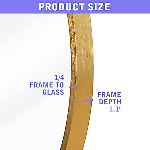 Yesmirrorcom Round Mirror 36 inch， Large Round Mirror Gold Frame,Circle Mirror 36 inch, Circular Wall Mirrors for Bathroom, Entry, Dining Room, & Living Room