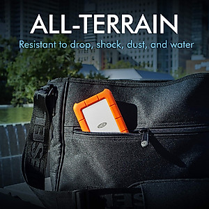 LaCie Rugged Secure 2TB External Hard Drive Portable HDD – USB-C USB 3.0 Drop Shock Dust Rain Resistant Computer Desktop Workstation Laptop Hardware Encryption, 1 Month Adobe CC (STFR2000403)