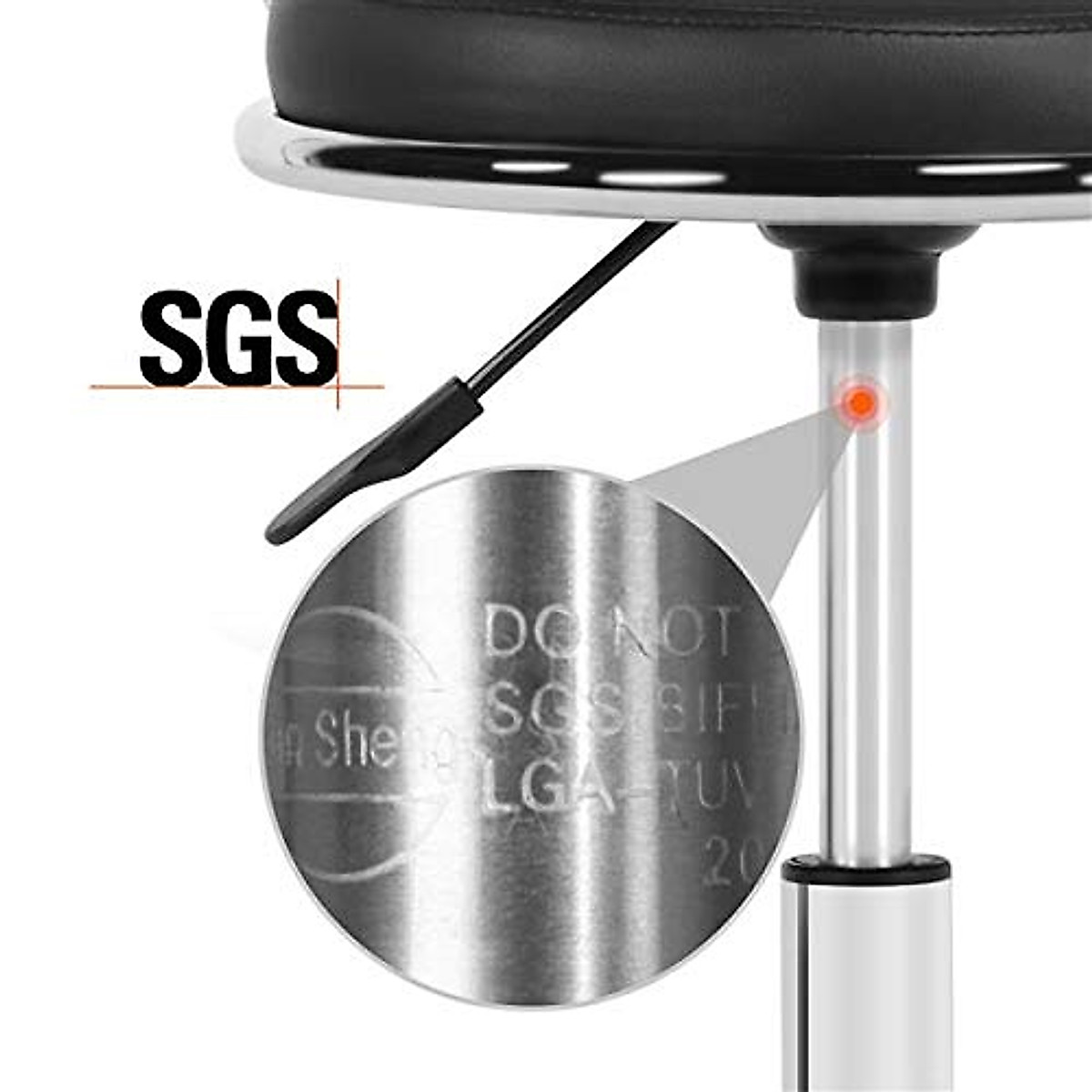 Yaheetech Rolling Swivel Salon Stool Chair Height Adjustable Home Spa Massage Manicure Facial Stool with Backrest and Wheels Black - 2PCS