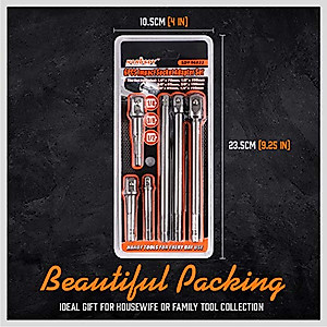 6-Piece Impact Square Drive Socket Adapter Set, 1/4" 3/8" 1/2" Impact Driver Socket Adapter, 1/4 Shank Impact Adapter Set