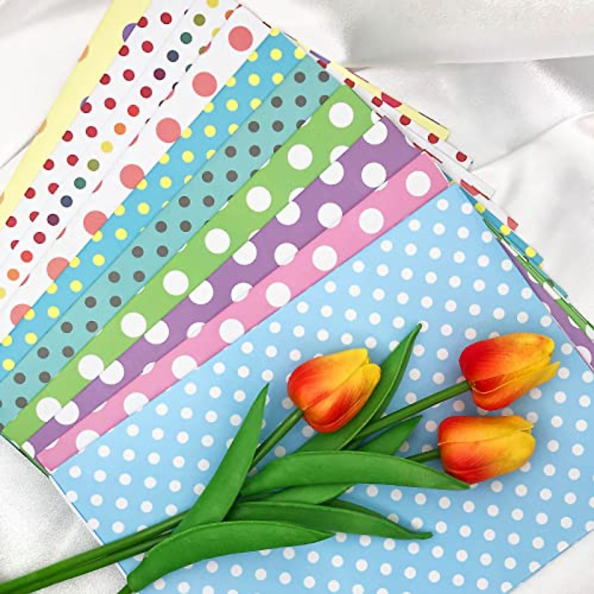 10 Sheets XL Polka Dot Gift Recyclable Wrapping Paper Sheets for Kids, Baby, Female, Male on Birthday, Christmas