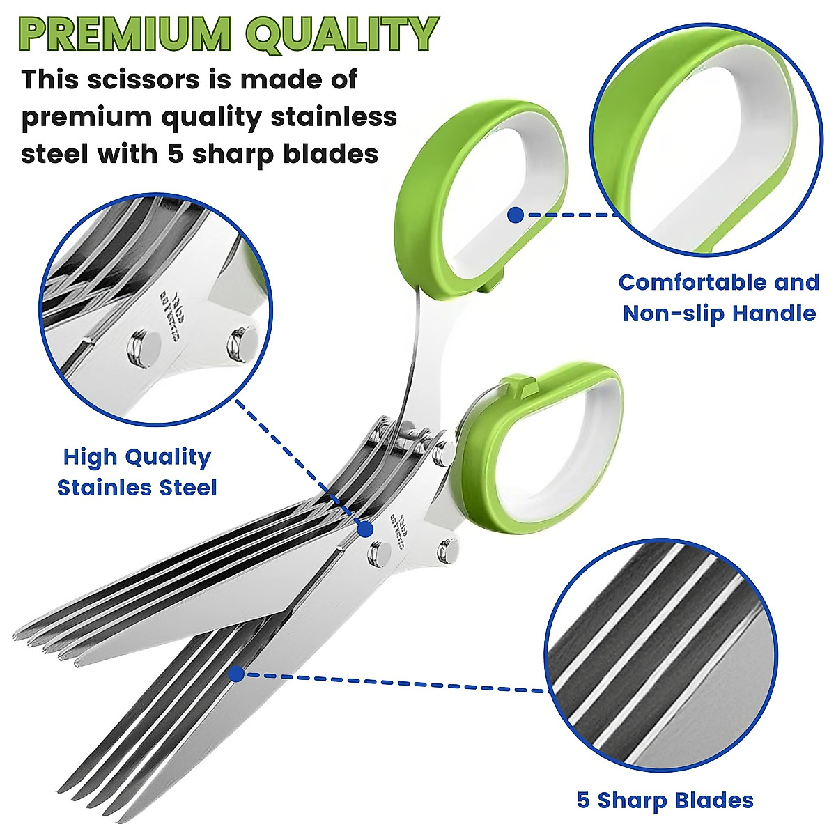 Premium Garlic Press Set - Easy to Squeeze Ergonomic Handle Garlic Crusher - Rust Proof & Dishwasher Safe Garlic Mincer Tool, Garlic Press Stainless Steel, Garlic Peeler & Brush (Chrome Silver)