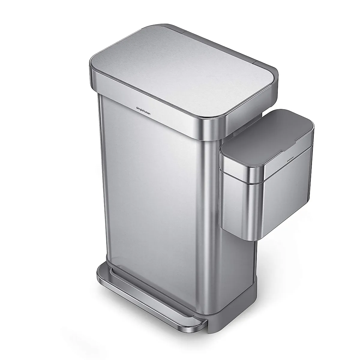 simplehuman Compost Caddy, Detachable and Countertop Bin, 4 Liter / 1.06 Gallon, Brushed Stainless Steel