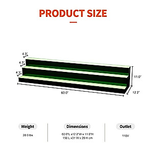 Oarlike LED Liquor Bottle Display Shelf 60 in 3 Step Acrylic Lighted Bar Shelf with RF Remote Controller for Home Commercial Bar Countertop Display Stand
