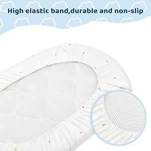 Petyoung Stretch Baby Bassinet Sheet, Toddler Ultra Soft Sheets for Bassinet Pad/Mattress for Boys Girls